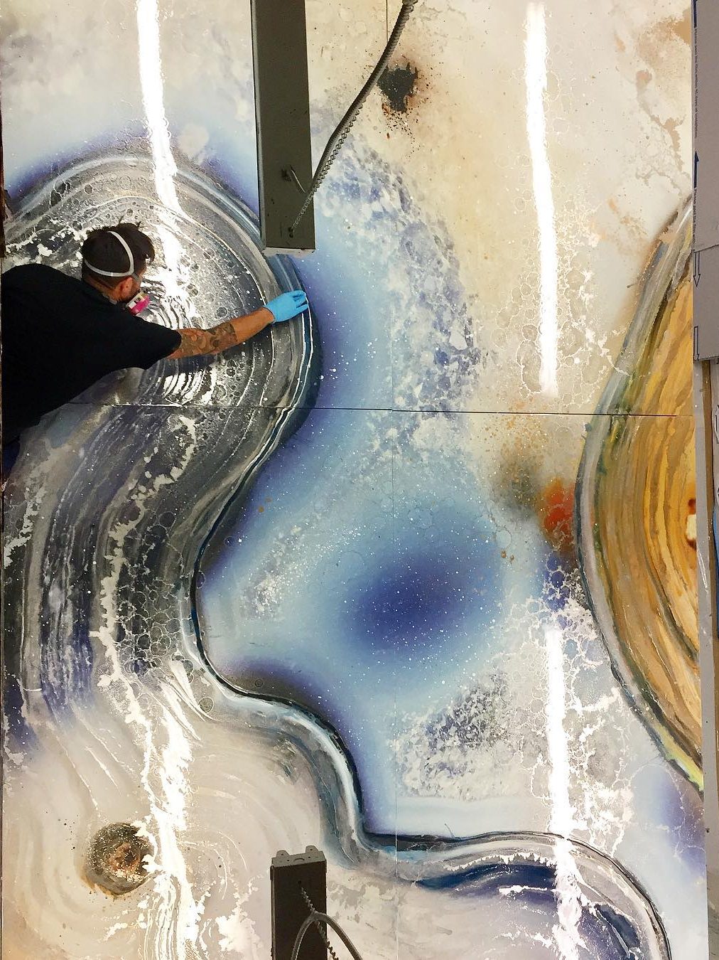 Marble Mosaic Resin Panel | Artistic Wall & Room Divider