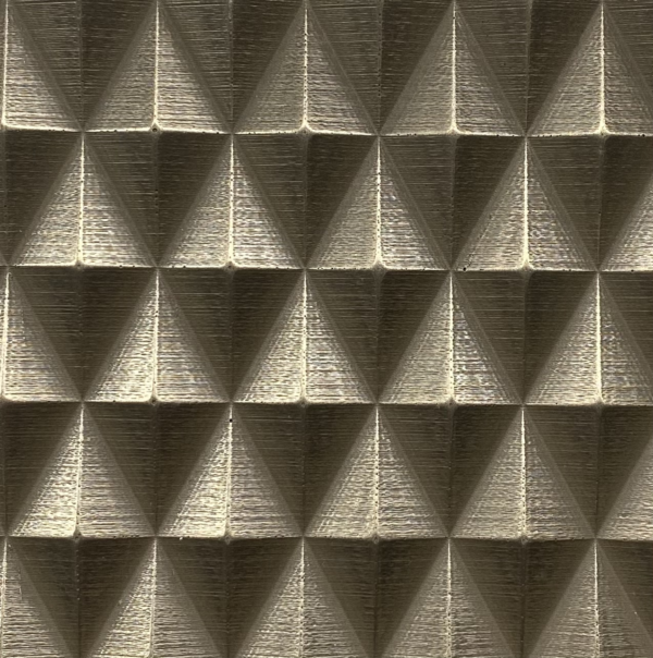 Custom Color Liquid Metal Panels with 3D Diamond Pattern